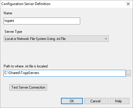 TOGA: Configuration Server Definition